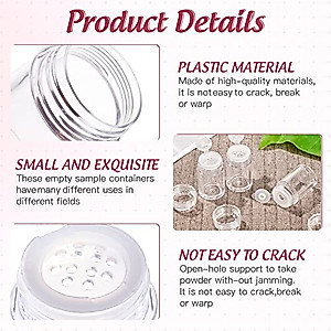 RAYNAG 6 Pieces Mini Empty Loose Powder Bottle Travel Cosmetic Glitter Powder Eye Shadow Powder Box with Sifter and Lids (3 Style)