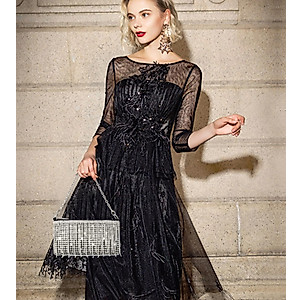 TUGONK Women's Glitter Crossbody Bags Rhinestone Clutch Purse with Tassel for Women Silver Crystal Bag