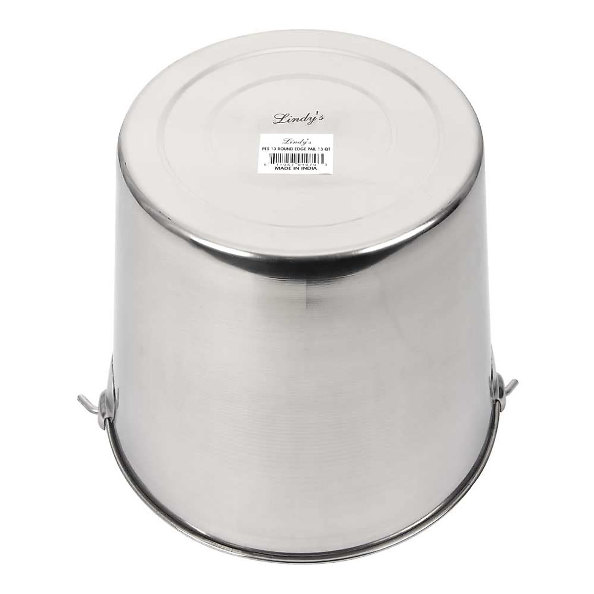 Lindy's 13-Quart Stainless Steel Bucket, Durable Seamless Bucket for Home, Carry Water or Milk, Fill with Food, Cleaning Bucket