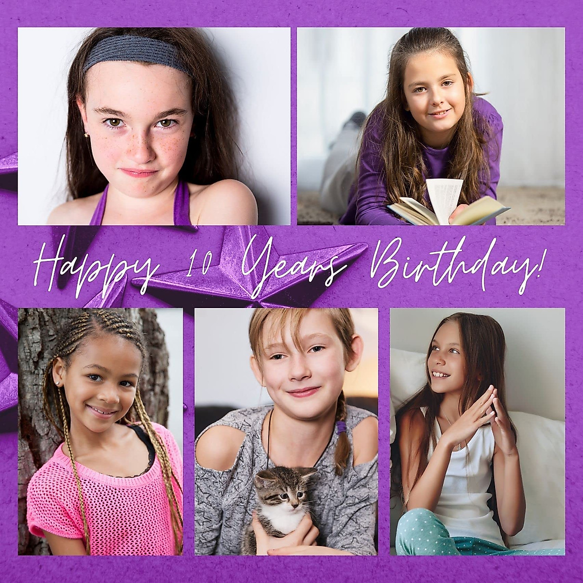 Onebttl Birthday Gifts for 10 Year Old Girls, 10 & Fabulous, 20OZ Stainless Steel Insulated Skinny Tumbler, Best Gift for 10th Birthday for Daughters, Granddaughters, Nieces, Glitter Blue & Purple