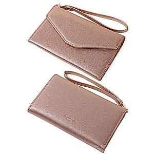 ZOPPEN Passport Holder for Women Travel Wallet Rfid Blocking Passport Cover Document Organizer Strap Ver.5, 07 Rose Gold