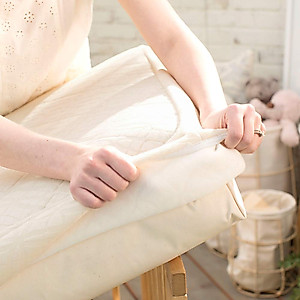 Naturepedic Organic Crib Mattress Cover - Skin Friendly, Breathable & Absorbent Crib Mattress Protector - Removable Mattress Pad for Baby and Toddler Bed - Fitted Ivory