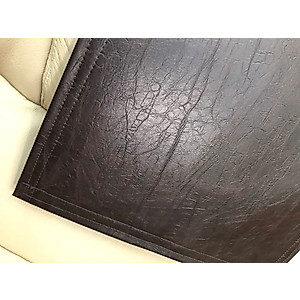 Living Room Furniture Headrest Cover Protector, SF-Chocolate Marine Vinyl Upholstery, size 14x30" for Gift for Dad, Rv Chair, Media Room Seat