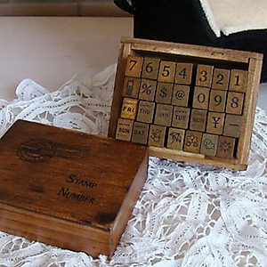 28 Pieces Retro Digital Weather Wooden Stamps Vintage Wood Rubber Stamp Block for DIY Scrapbooking Diary Embellishments Nature Wood Rubber Stamps Set for Card Making Crafting