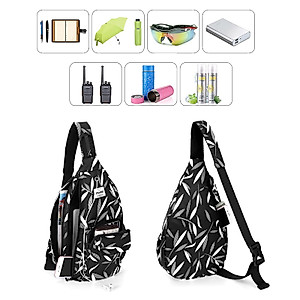 HAWEE Rope Sling Bag for Women Men Casual Cross Body Daypack Backpack Adjustable Strap with Side Pocket Anti-theft for Travel/Sport, Willow