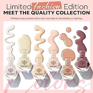 modelones Nail Polish Set 6 Colors Pink Skin Tones Brown Manicure DIY Nail Art Salon Gift for Women Girl