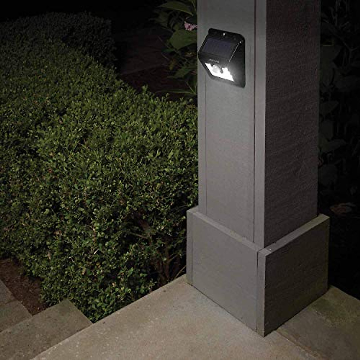 Beams Solar Wedge 8 LED 100 Lumen Outdoor Security Motion Sensor Wall Light, 4-Pack, Black