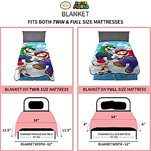 Franco Kids Bedding Super Soft Plush Micro Raschel Blanket, 62 in x 90 in, Mario