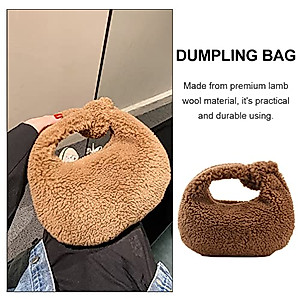 Dumpling Bag Plush Bag Clutch Purses Furry Tote Bag Bag Plush Handbag Storage Bag for Autumn Winter