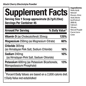 Perfect Keto Electrolytes Hydration Powder | Supports Hydration, Recovery & Healthy Immune System | Sugar Free, Low Carbs, Calories or Fillers | Keto-Friendly & Non-GMO (Black Cherry)