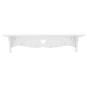 AUNMAS Wall Hook Rack White Carved Wall Hanging Hollow Shelf Coat Rack Hook for Home Decoration