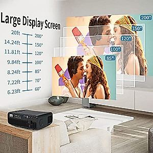 Native 1080P 5G WiFi Bluetooth Projector,10000L Wireless Outdoor Movie Projector 4K Cinema, Smart Home Theater Android Projector with 15W Speaker & Auto Keystone for iOS/Android Phone/TV Stick/PS5/DVD