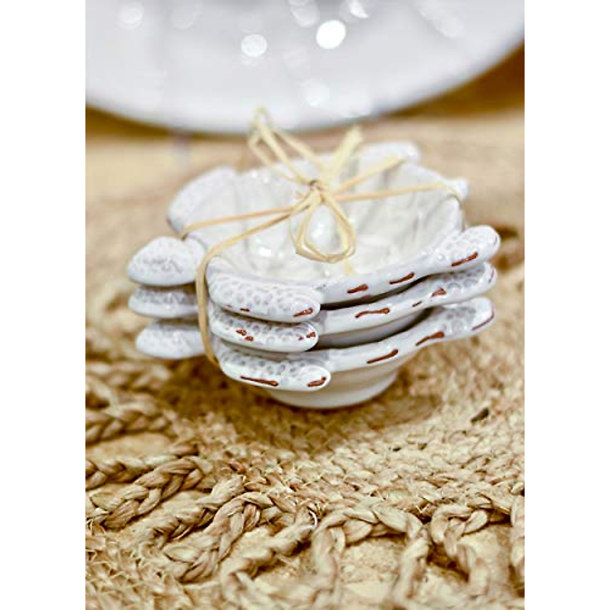 Mud Pie Turtle Shaped Ceramic Dip Bowls, Mini, Set of 3