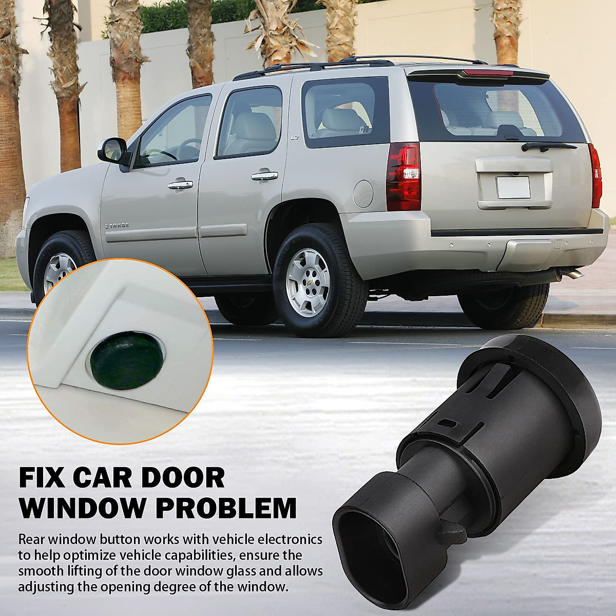 Rear Window Switch Button for Chevy Tahoe Suburban Cadillac Escalade GMC Yukon 2007 2008 2009 2010 2011 2012 2013 2014 Liftgate Window Glass Release Switch Back Window Open Button D1994E 15798062