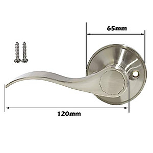 Gobrico Satin Nickel Left-Handed Dummy Lever Handle,One Side,Drop-Shaped,Inactive Door Pull with Screws,1 Pack