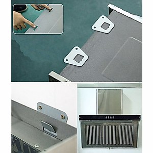 mkki Wall Mount Range Hood Hook Hanger Plate,Universal Metal Wall Mount Iron Hook Hanger Plate Connector for Range Hood (A)