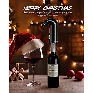 Electric Wine Decanter with One-Touch Pouring, Wine Aerator with Triple Aeration Functions, Red Light Indicator, and Magnetic Wake-Up - Perfect Wine Accessories Gift for Wine Lovers