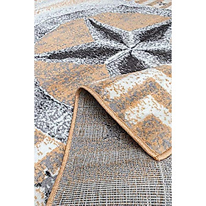 Furnish my Place Texas Star Rug - 5 ft. x 8 ft, Beige Rustic, Novelty Lone Star Rug with Border, Jute Backing