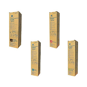 Konica Minolta Part # TN-614K TN-614C TN-614M TN-614Y OEM Toner Cartridge Set (Black, Cyan, Magenta, Yellow)