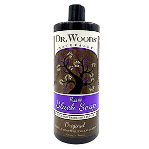 Dr. Woods African Raw Black Vegan Liquid Body Wash with Organic Shea Butter, 32 Ounce