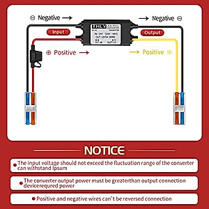 24V to 12V Converter with Fuse Waterproof and Wire Terminal Block, More Safe 18V to 12V Step Down Converter 5A 60W, DC to DC Converter for Golf Cart Light Truck Vehicle Boat (Accept DC 15-40V Inputs)