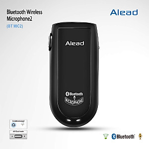 Alead Nolan MIC2 Bluetooth Microphone, Long Range, Low Latency, Clear Sound for Education webinar, Conference, Voice Recording, Hearing Impairment, PA Systems, PC Audio