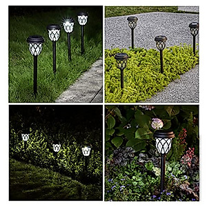 EXCMARK 10 Pack Solar Lights Outdoor Garden Pathway Solar Powered Yard Lights for Walkway Sidewalk Driveway.