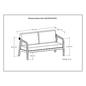 SIMPLIHOME Palmetto 58 Inch Wide Contemporary Outdoor Sofa in Stone Grey Polyester Fabric, Fully Assembled, For the Living Room and Family Room