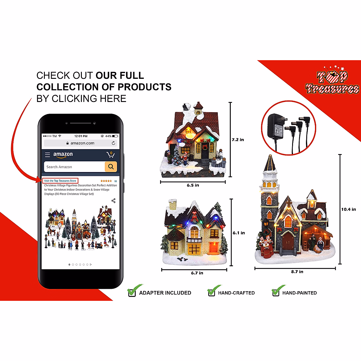 Christmas Village Figurines Decoration Set - Perfect Addition to Your Christmas Indoor Decorations & Snow Village Displays - A Thoughtful Gift for Your Loved Ones (30 Piece Christmas Village Set)