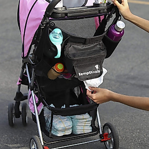 KemptKoala Ultimate Car Backseat Organizer w/Touch Screen Friendly 17” Tablet Pocket & Cup Holder – #1 Guaranteed Back Seat Car Organizer for Kids w/Handy Pockets for Wipes, Toys etc. Size: Large