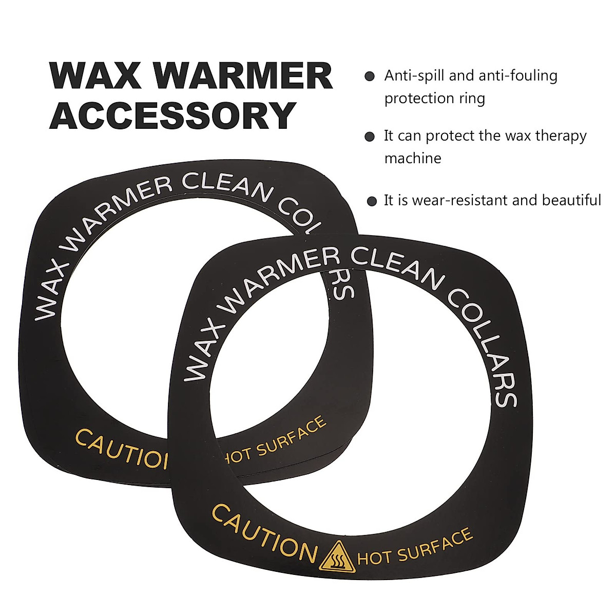 Wax Warmer Clean Collars Waxing Protection Rings 50Pcs Replacement Black Collars Ring for Universal Wax Machine Accessories Square