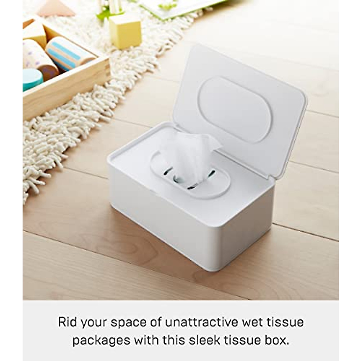 Yamazaki Home Smart Wet Tissue Case - Flushable Wet Wipes Holder Dispenser Storage Box Container For Bathroom - Abs Plastic