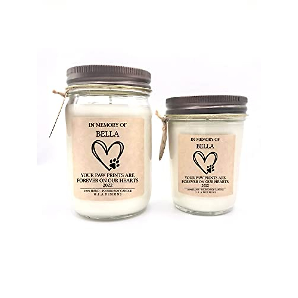 Pet Memorial, Pet Sympathy, Pet Loss, Dog, Cat Animal | Gift | Personalized l Name I Custom l 8oz Or 12oz In Memory of Soy Candle