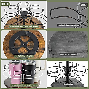 Water Bottle Organizer for Stanley Cup, 25-40 oz Tumbler Organizer with Handle, 6 Slots Rotatable Cup Tumbler Holder Water Bottle Rack, Kitchen Organizers and Storage for Stanley Cup Accessories