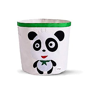 Collapsible Canvas Storage Basket or Bin Toy Organizer for Kids Playroom, Clothes, Children Books, Stuffed Animal (Panda)