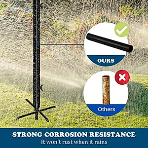 2 Pack - 9.7FT Adjustable String Light Pole for Outside, Outdoor Lighting Poles, Patio Light Poles for Garden, Lawn, Patio and Fence