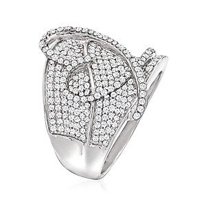 Ross-Simons 1.40 ct. t.w. Diamond Heart Ring in Sterling Silver. Size 6