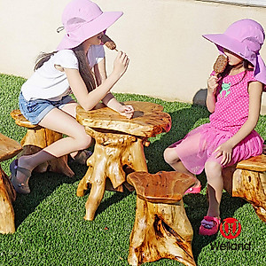 WELLAND Mushroom Seat Stool, Cedar Wood Flower Root/Stand