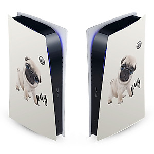 Head Case Designs Officially Licensed Animal Club International Pug Faces Matte Vinyl Faceplate Sticker Gaming Skin Case Cover Compatible with Sony Playstation 5 PS5 Digital Edition Console