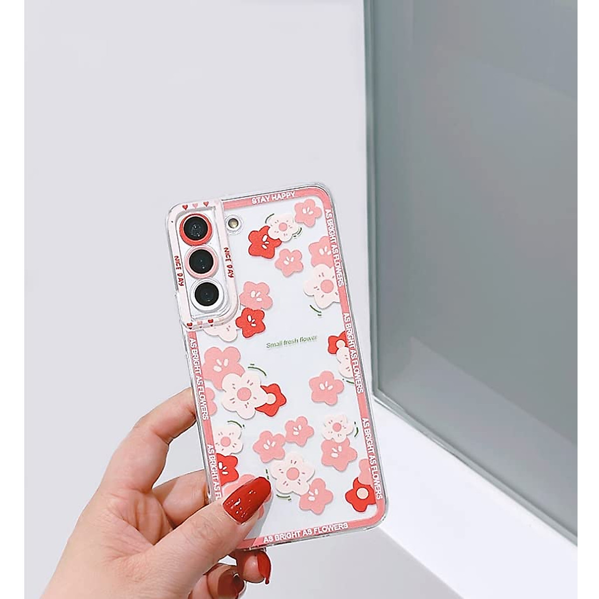 for Samsung Galaxy S22 S21 Ultra Plus FE Case Flower for Women ,Camera Protection Clear Transparent Slim Soft Cover Flora note20ultra Case for Samsung Note 20 S20 Ultra (Note20,Pink Flowers)