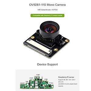 OV9281-110 1MP Mono Camera Supports Raspberry Pi 4B /3B+ /3A+ /Zero/Zero 2 W and CM3/3+/4 with Global Shutter More Clear Imaging @XYGStudy