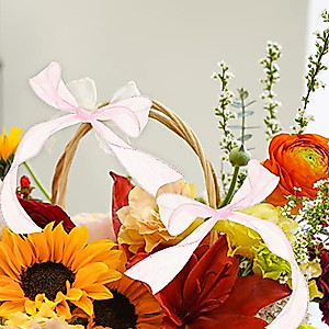 SEWACC Organza Ribbon Shimmer Sheer Chiffon Ribbon Wide Pink Wired Ribbons for Gift Wrapping DIY Crafts Bouquet Garland Baking Bowknot Wedding Party