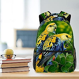School Backpack Travel Backpack,Boy Girl Backpack,parrots butterfly tree flowers,Outdoor Sports Rucksack Casual Daypack