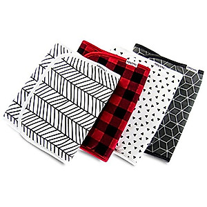 TheAZBaby Baby Burp Cloths for Boys and Girls 4 Pack, Large 21"x10", Triple Layer, 100% Organic Cotton, Thick, Soft and Absorbent Towels, Burping Rags for Newborns