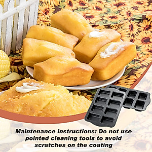 Yinder 4 Pcs Mini Loaf Pan, Carbon Steel with Non-Stick Coating, Rectangular, 17 x 9.45 x 1.18 Inch, Black Gray