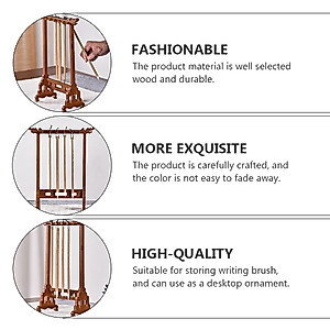 Cabilock 1 pcs Vintage Simple Bamboo Brush Hanging Pen Holder Creative Pen Rest for Students (Dragon Bamboo Brush Hanging)