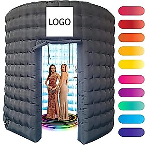 Inflatable Background Wall Suitable for 360 Photo Booth Machine with Silver Reflective Background 158inch Customize Logo Suitable for 360 Photo Booth Machines/Show Parties/Wedding Photography