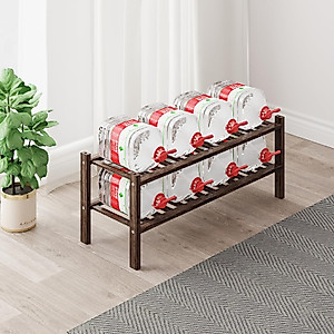 Bamboo Shoe Rack Organizer for Closet and Entryway - Space-Saving Narrow Shoe Stand - Versatile Shoe Holder for Door or Closet Shelf,Garage Bedroom can Freely Stack DIY Small Shoe Racks 3Tier Brown