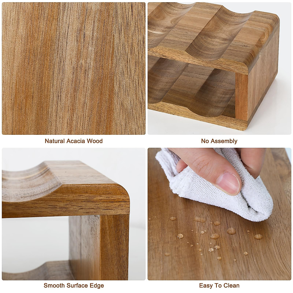 Jotboom Wine Rack Countertop 14-Bottle Wine Rack Wood Wine Bottle Holder Stand Free Standing 4-Tier Wine Storage Wine Shelf Organizer Perfect for Home Décor Bar Gifts