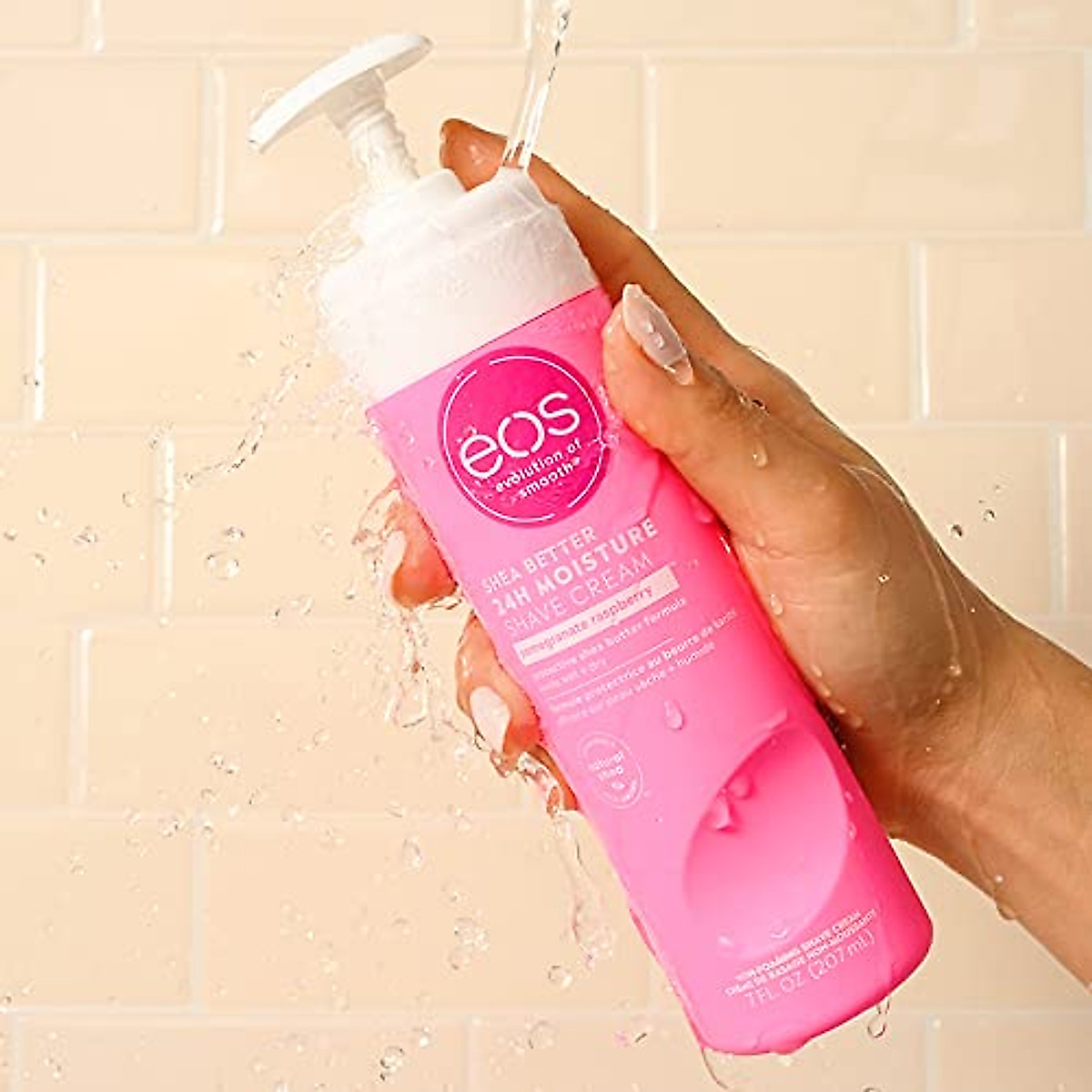 eos Shea Better Shaving Cream- Pomegranate Raspberry, Women's Shave Cream, Skin Care, Doubles as an In-Shower Lotion, 24-Hour Hydration, 7 fl oz